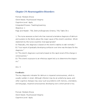 Prep U- Chapter 24 - PrepU Info - Chapter 24: Schizophrenia Spectrum & Other Psychotic - Studocu