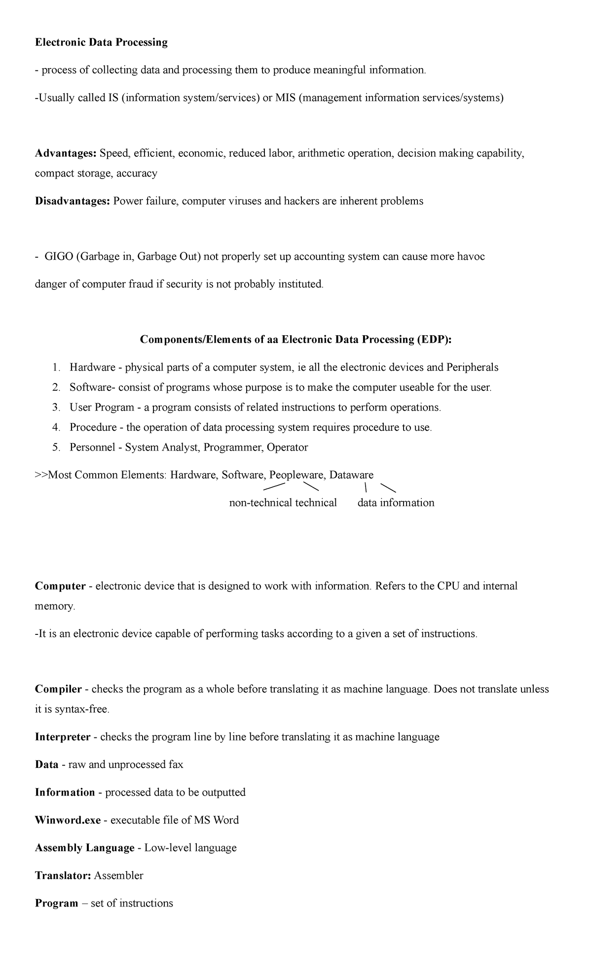 Electronic Data Processing - Electronic Data Processing process of ...