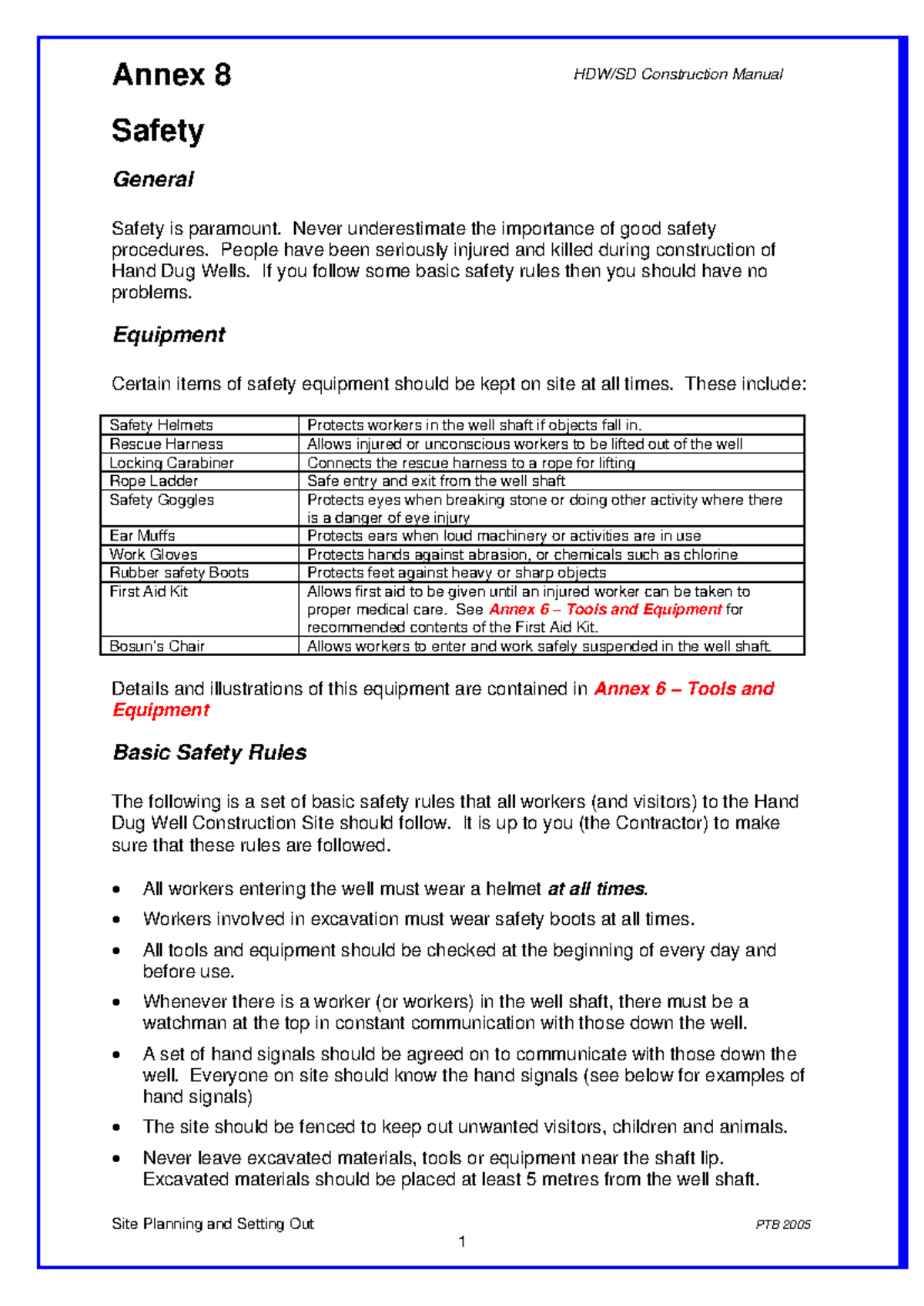 Annex 8 - Safety - important material for water supply - Annex 8 HDW/SD ...