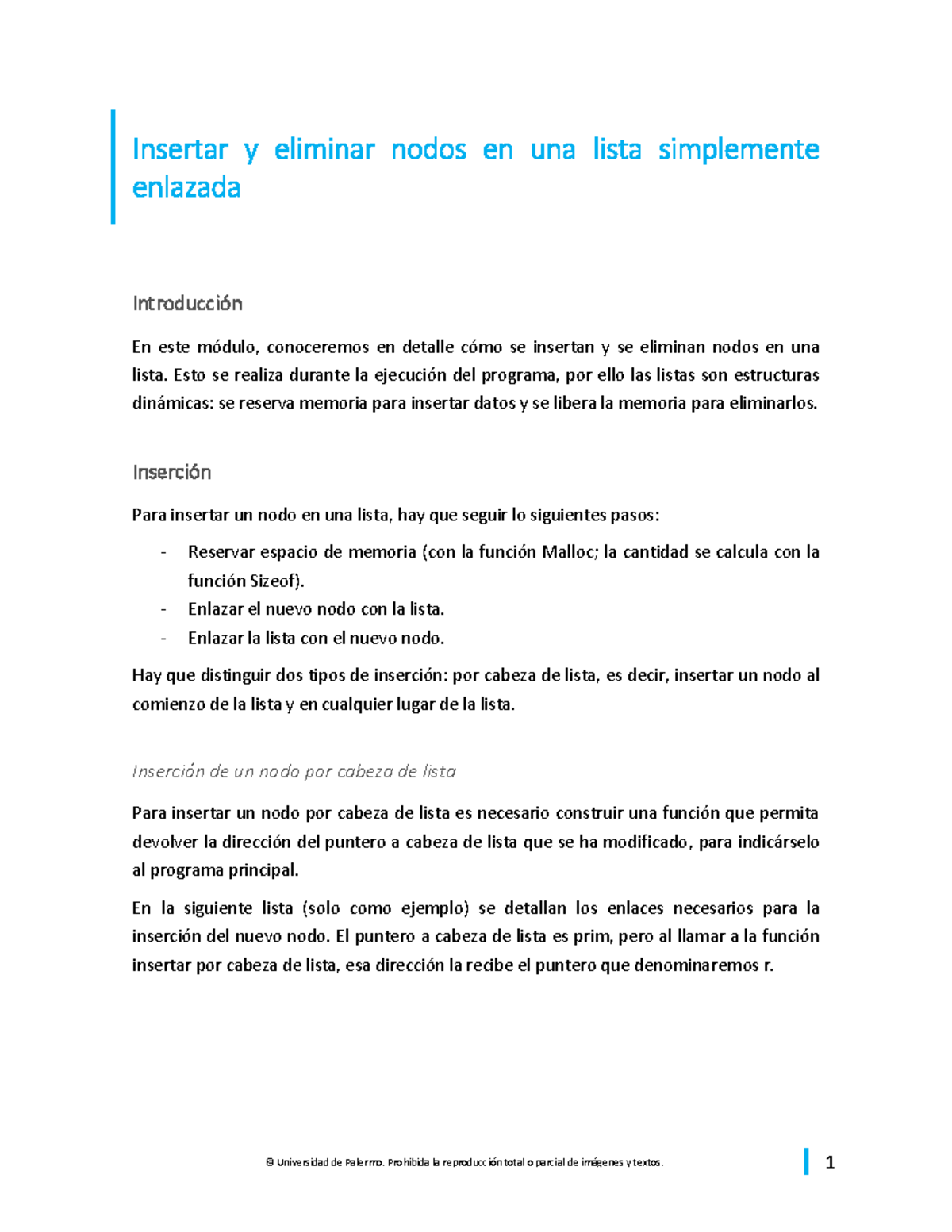 Apunte Eliminar Insertar V1 1 Insertar Y Eliminar Nodos En Una Lista