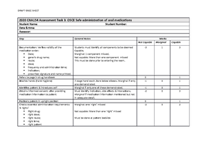 OSCE Simple Wound Dressing Mark Sheet 2020 - 2020 CNA154 Assessment ...
