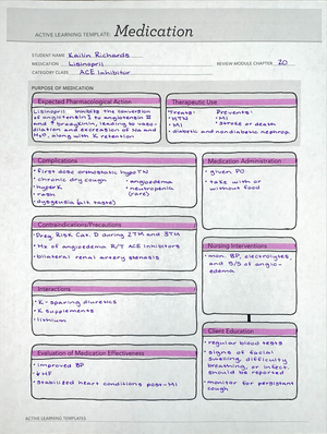 ATI Medication Active Learning Template - Heparin - NUR 425 - Studocu