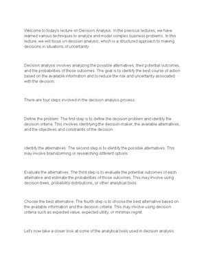 Lecture #12 Network Analysis - Welcome to lecture #12 of Quantitative Methods for Management. In ...