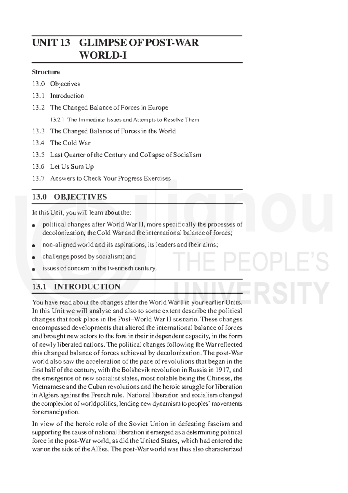 Unit-13 - It's helpful - Glimpse of Post-War UNIT 13 GLIMPSE OF POST ...