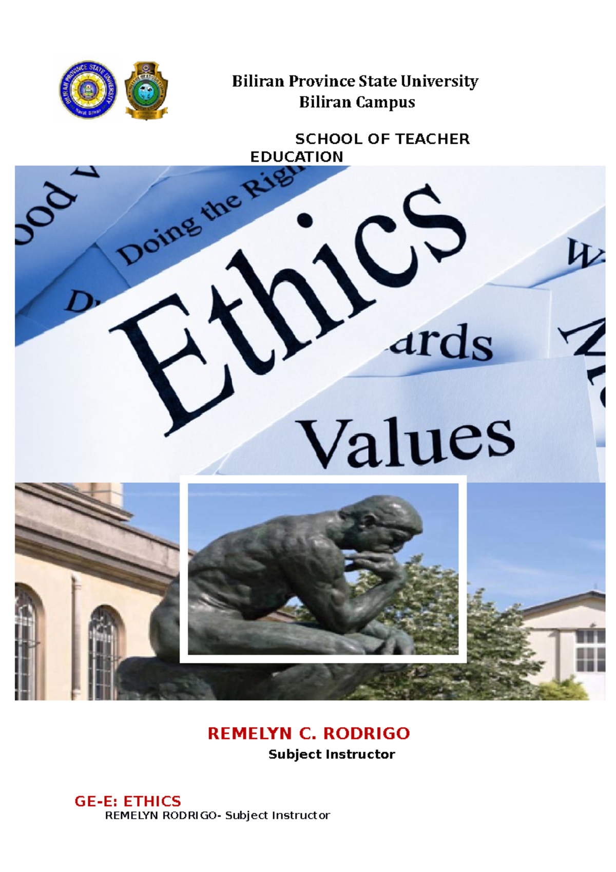 Ethics module - Biliran Province State University Biliran Campus ...