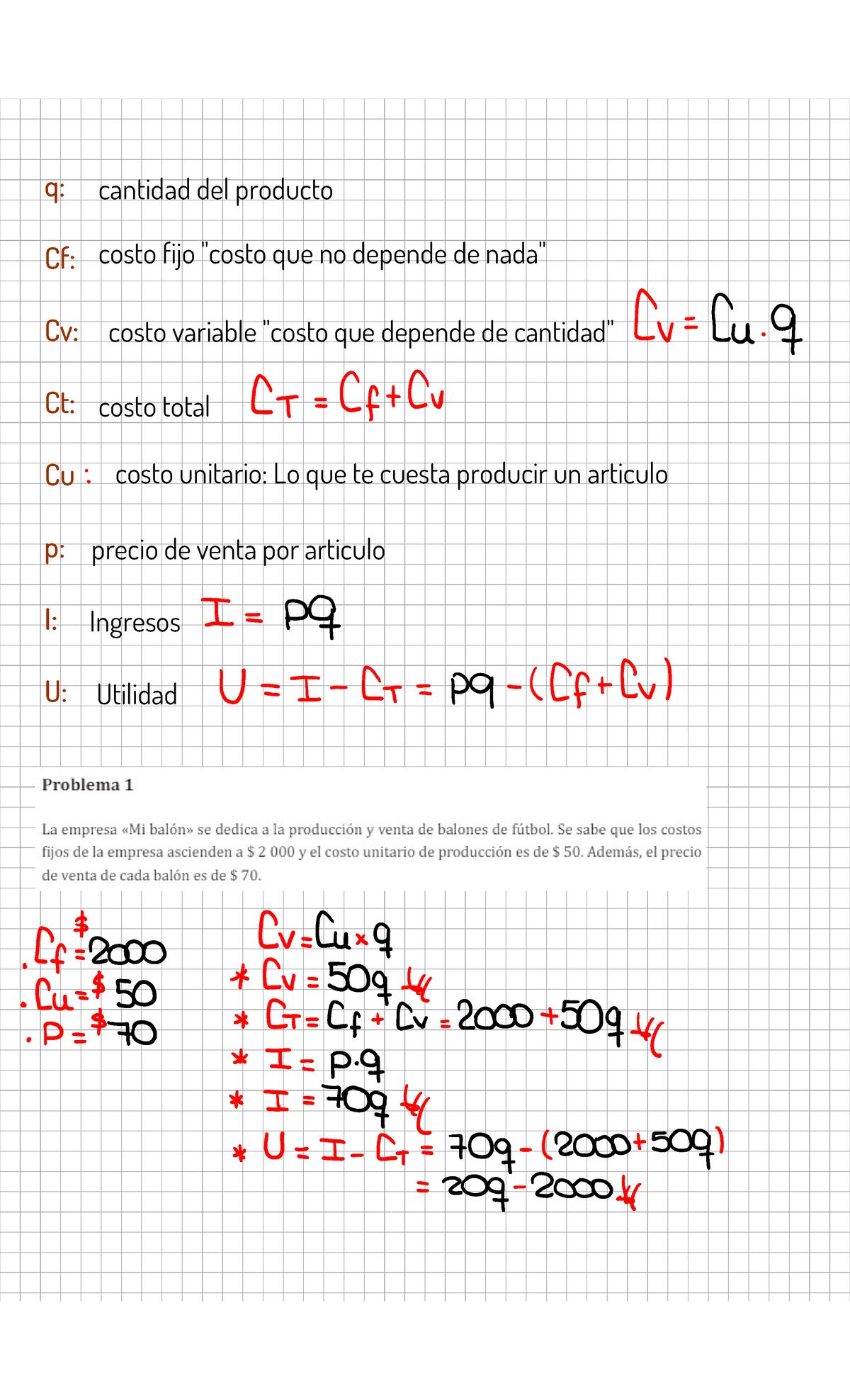 Ergreg - Resumen Fundamentos de calculo - cantidad del producto costo ...