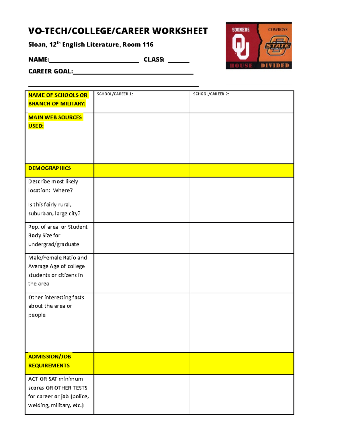 MAKE A COPY of College Research Chart - VO-TECH/COLLEGE/CAREER ...