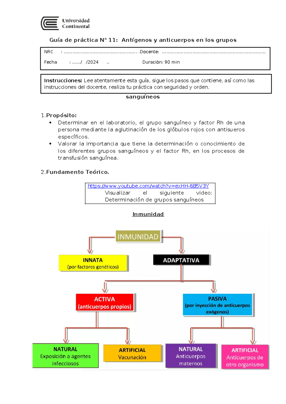GUÍA DE Práctica N° 11 Continental - Guía de práctica N° 11: Antígenos y anticuerpos en los ...
