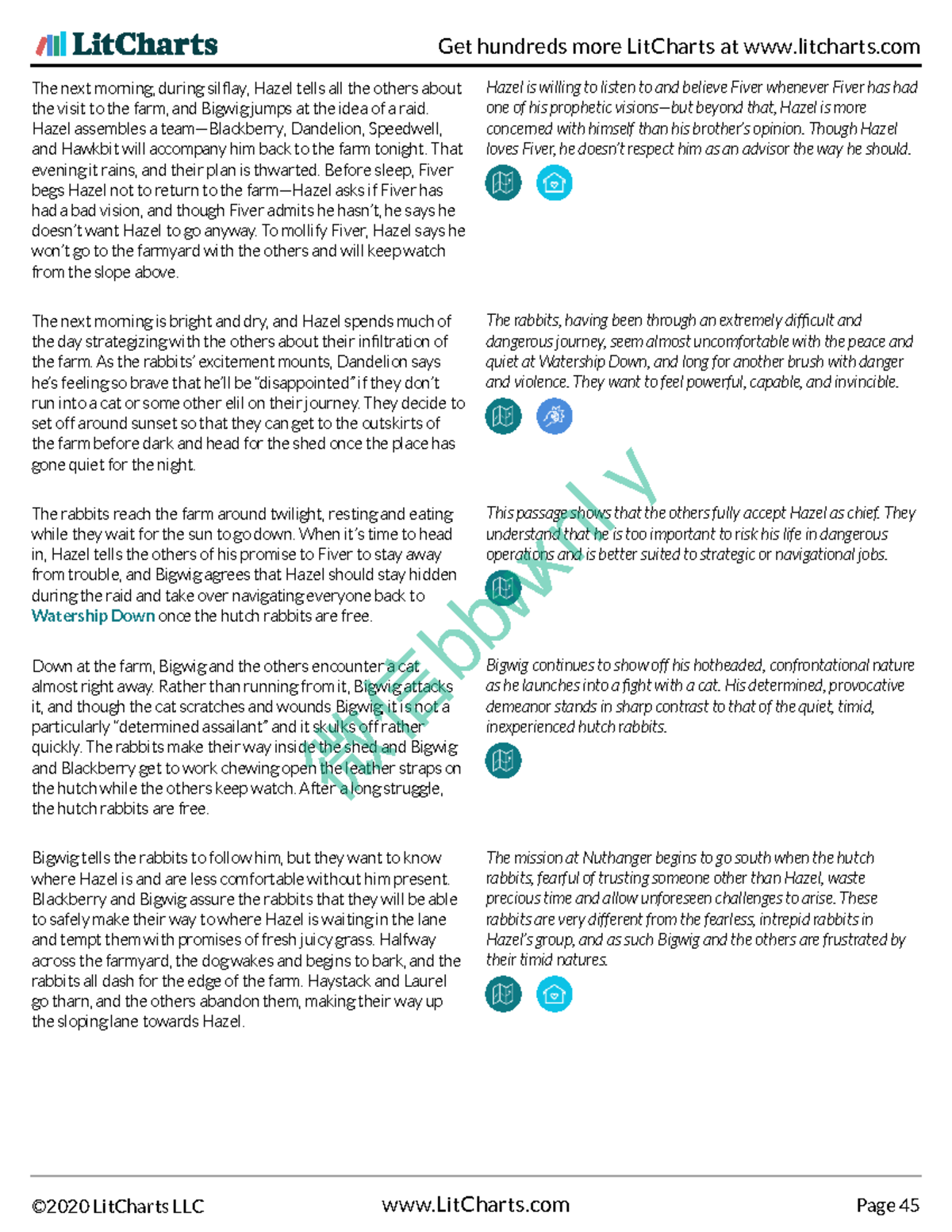 Watership-Down-Lit Chart 45 - The next morning, during silflay, Hazel ...
