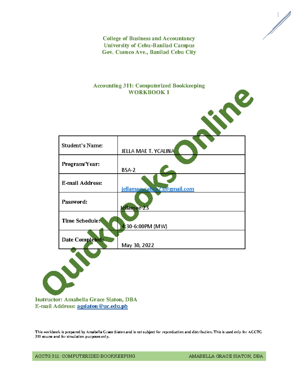 Ycalina Worksheet 1 - ashkjzcguiotasiuc - ACCTG 311: COMPUTERIZED ...