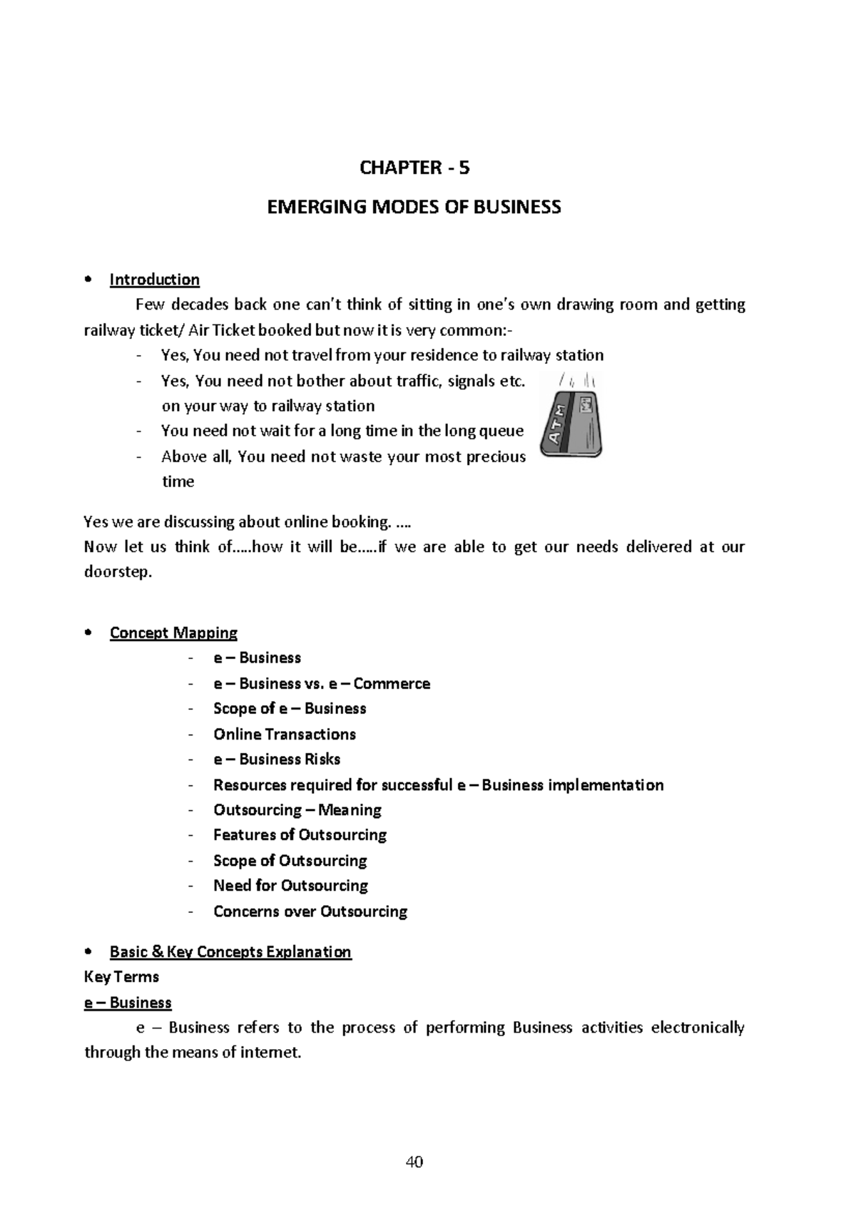 Business studies ch05 - CHAPTER - 5 EMERGING MODES OF BUSINESS Introduction Few decades back one ...