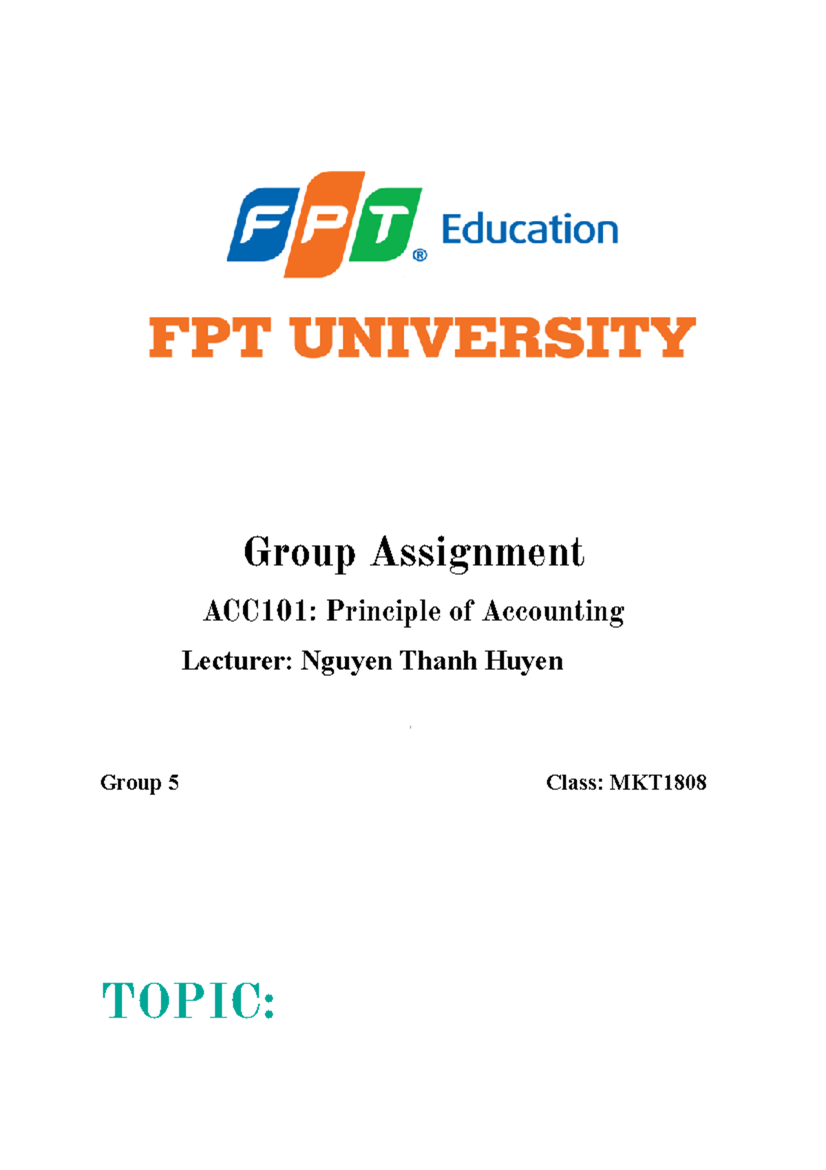 G5-ACC101 - kdhdsj - Group Assignment ACC101: Principle of Accounting ...