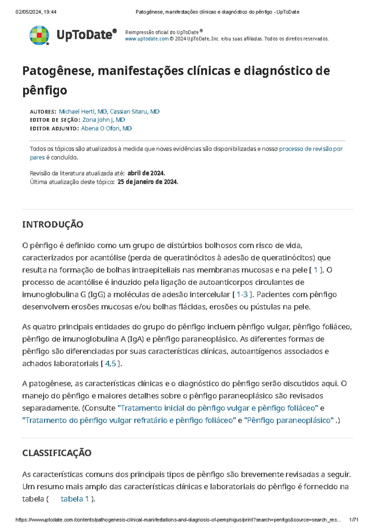 Patogênese, manifestações clínicas e diagnóstico do pênfigo - Up To ...