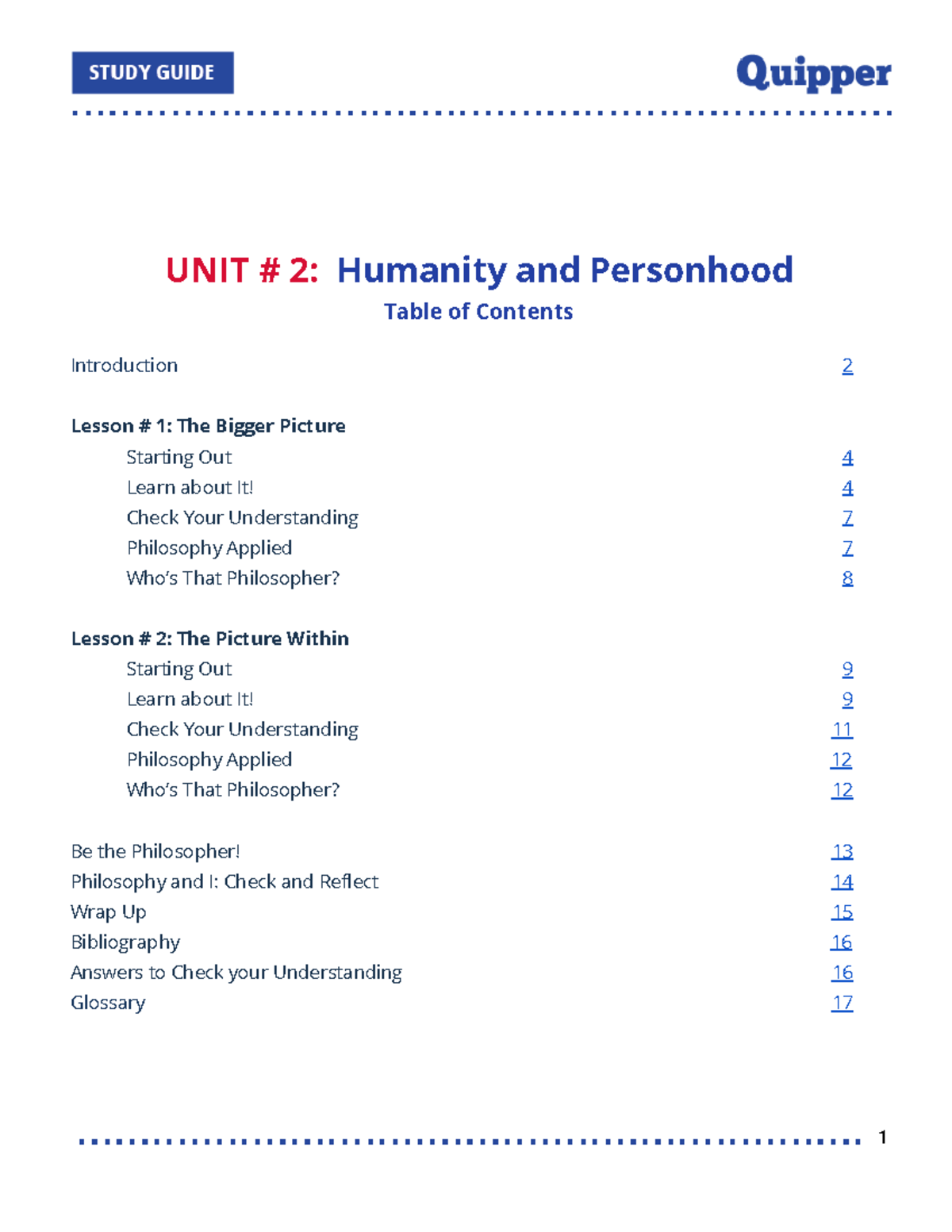 IP-02-2 - ... - UNIT # 2: Humanity and Personhood Introduction Table of ...