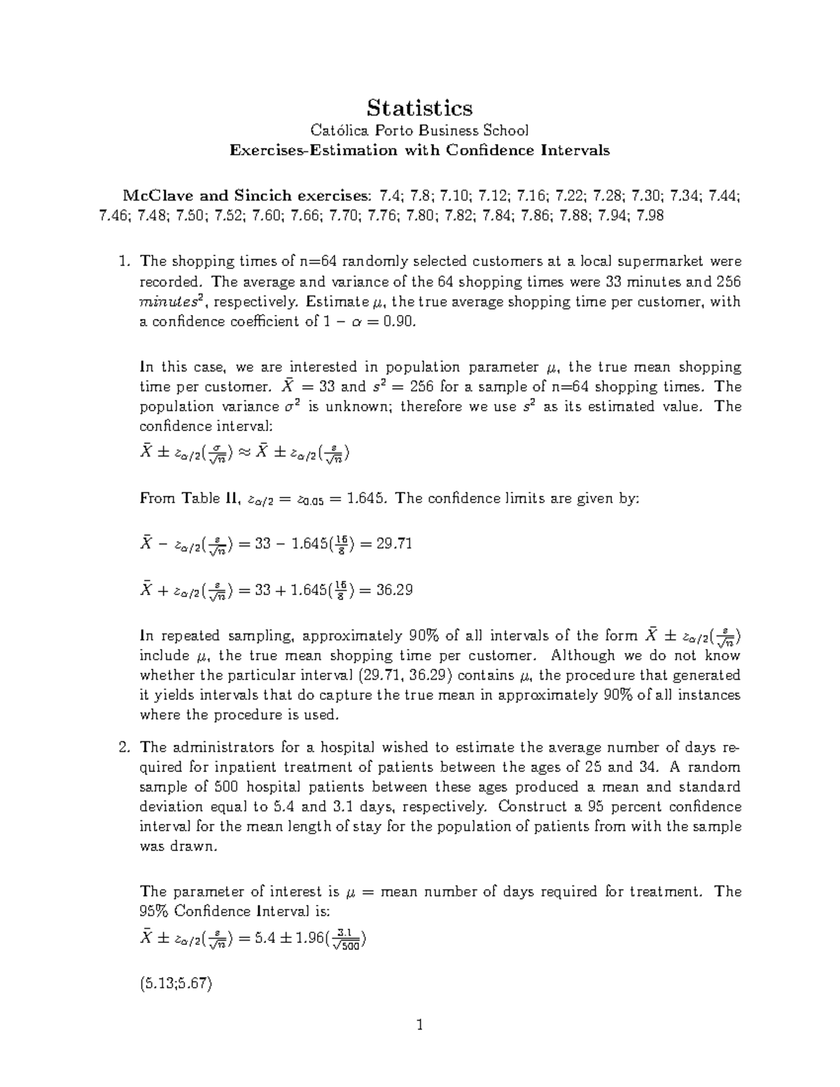 Chapter 7- solutions - estatistica - Statistics Cat ́olica Porto ...