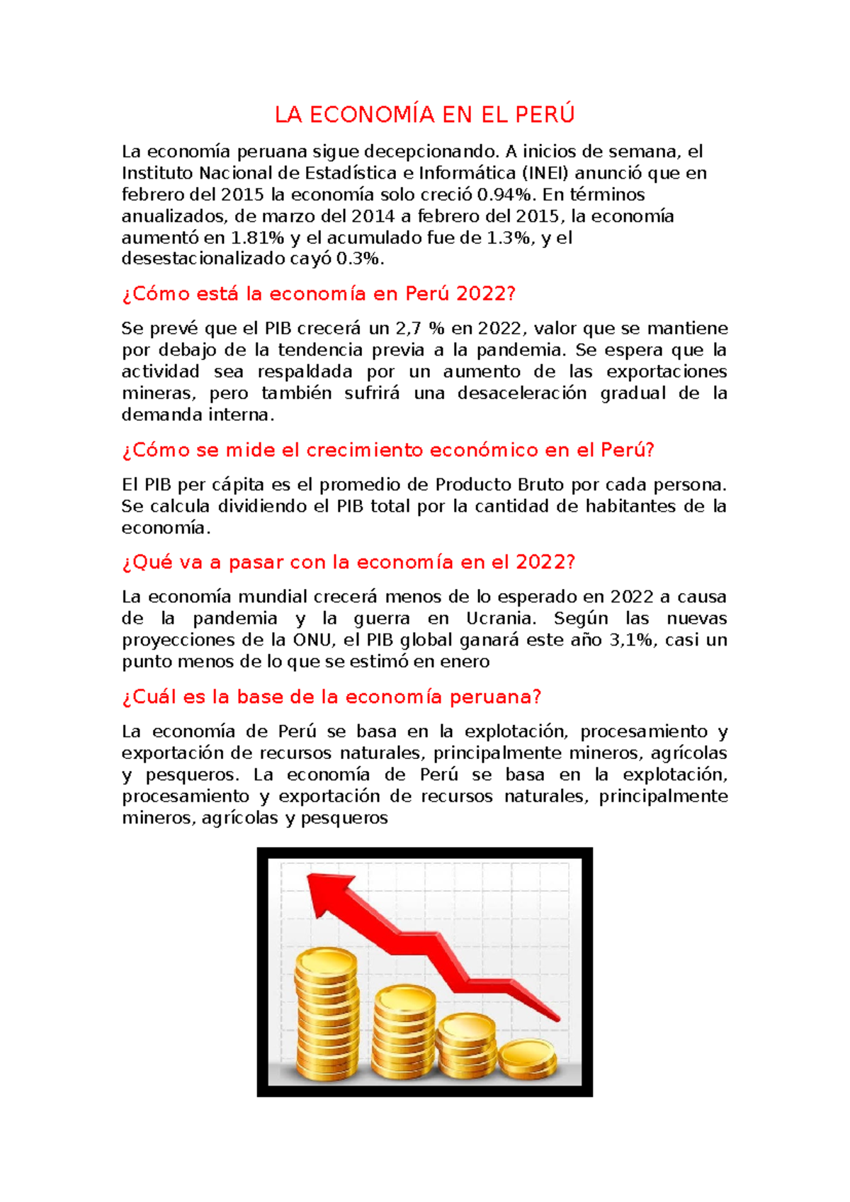 LA Economía EN EL PERÚ - buena para nuestro aponte - LA ECONOMÍA EN EL ...