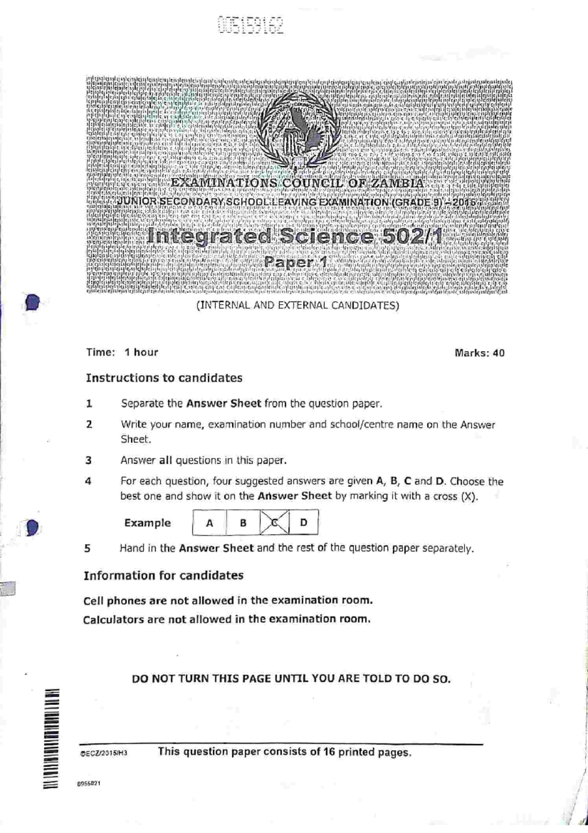 2015 Science Paper 1 Past Paper - bachealor of business studies with ...