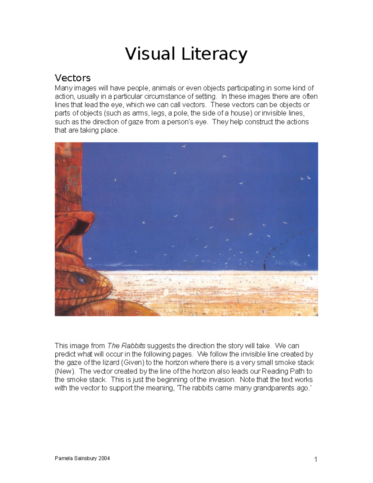 Visual Literacy - more prac stuff - Visual Literacy Vectors Many images ...