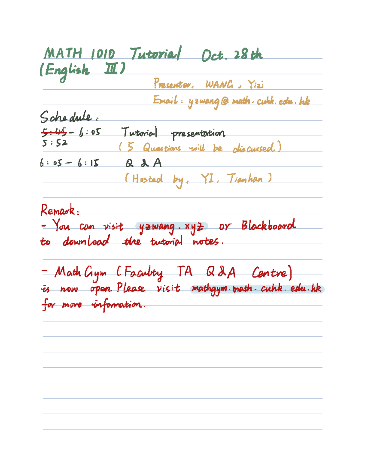 Tutorial 1029 - University Mathematics - Studocu