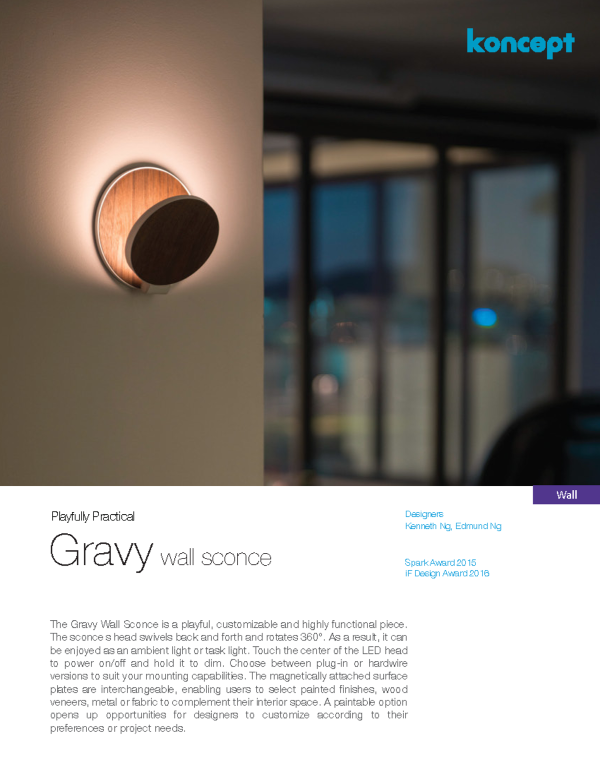 Gravy Wall Spec2023 - The Gravy Wall Sconce is a playful, customizable ...