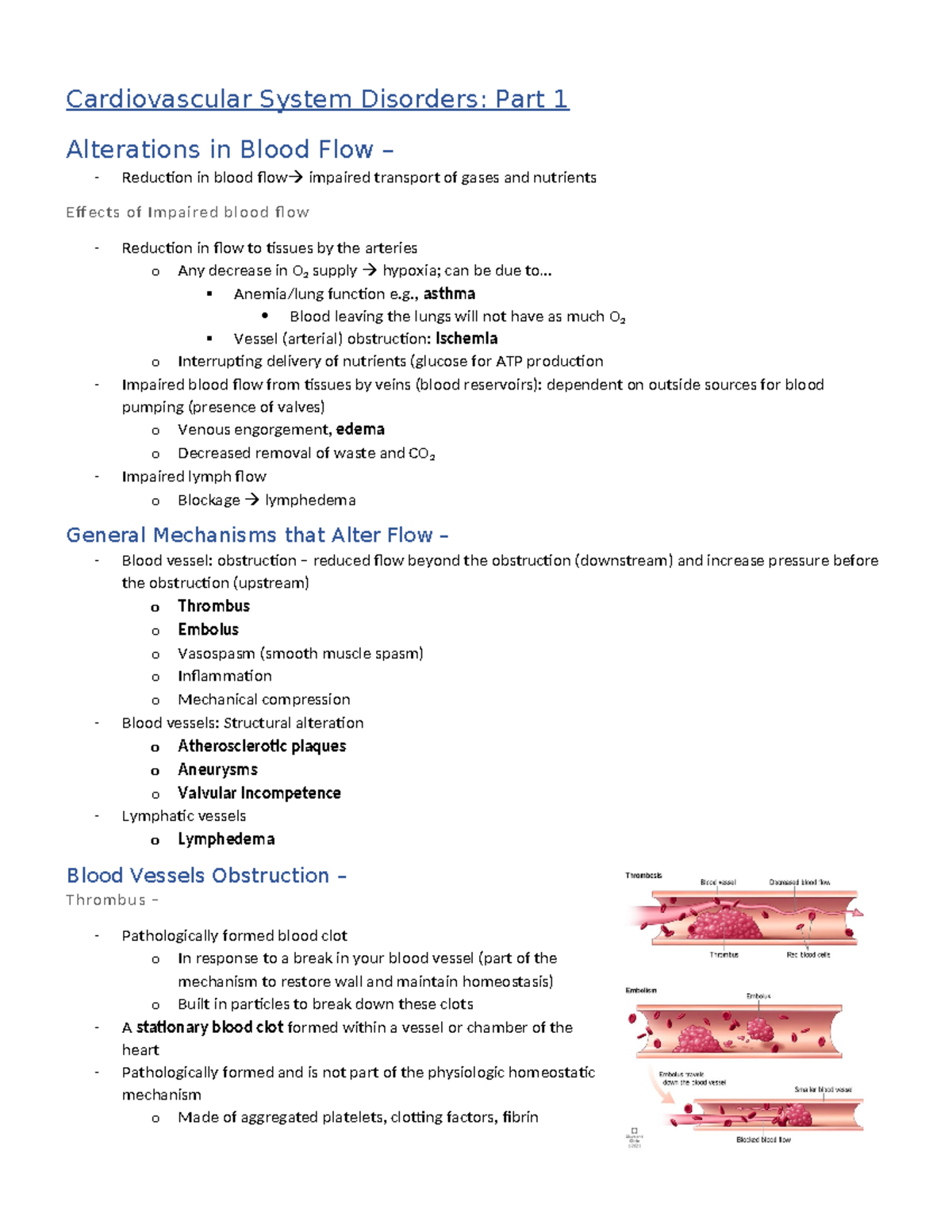 Cardiovascular System Disorders Part 1 - PHS3300 - Cardiovascular ...