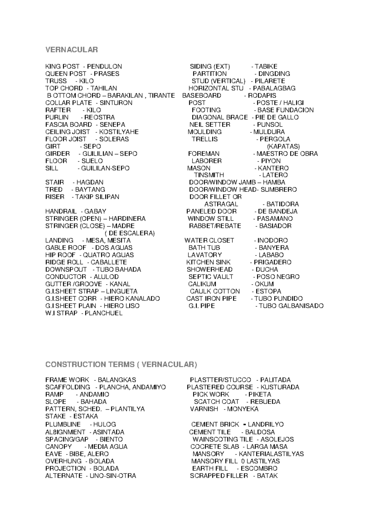 Vernacular - FSFSF - VERNACULAR KING POST - PENDULON SIDING (EXT ...