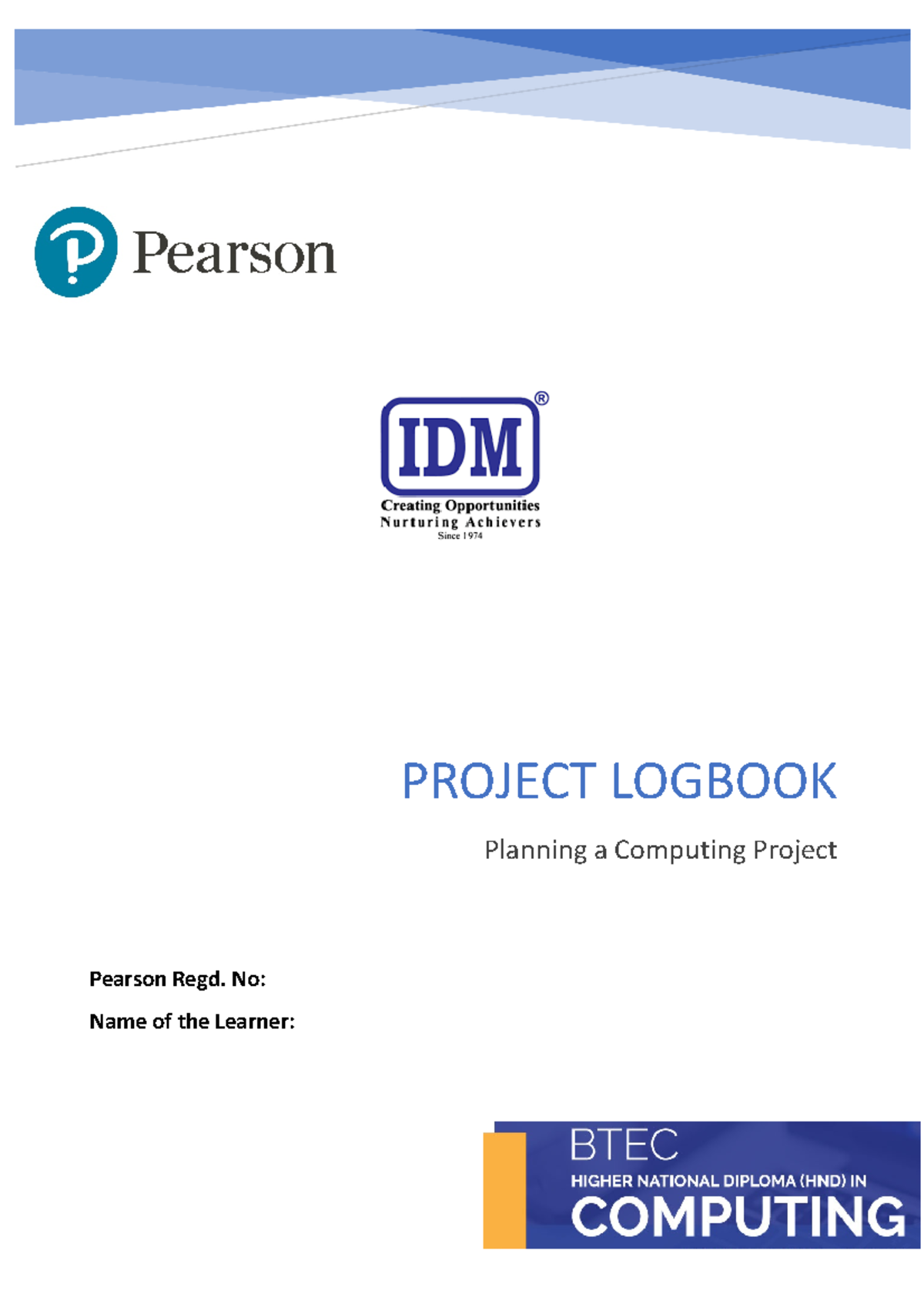 Project Logbook - hijijuefheufhu - PROJECT LOGBOOK Planning a Computing ...