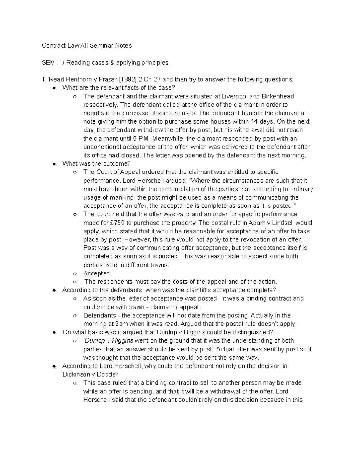 Contract Law All Seminar Notes The Defendant Called At The Office Of contract-law-all-seminar-notes-the-defendant-called-at-the-office-of