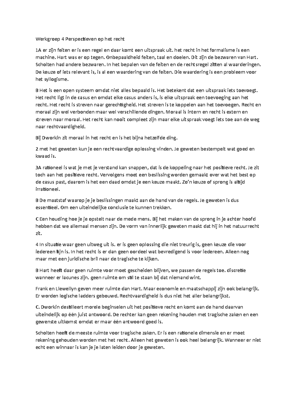 POR thema 4 - Werkgroep 4 Perspectieven op het recht 1A er zijn feiten ...