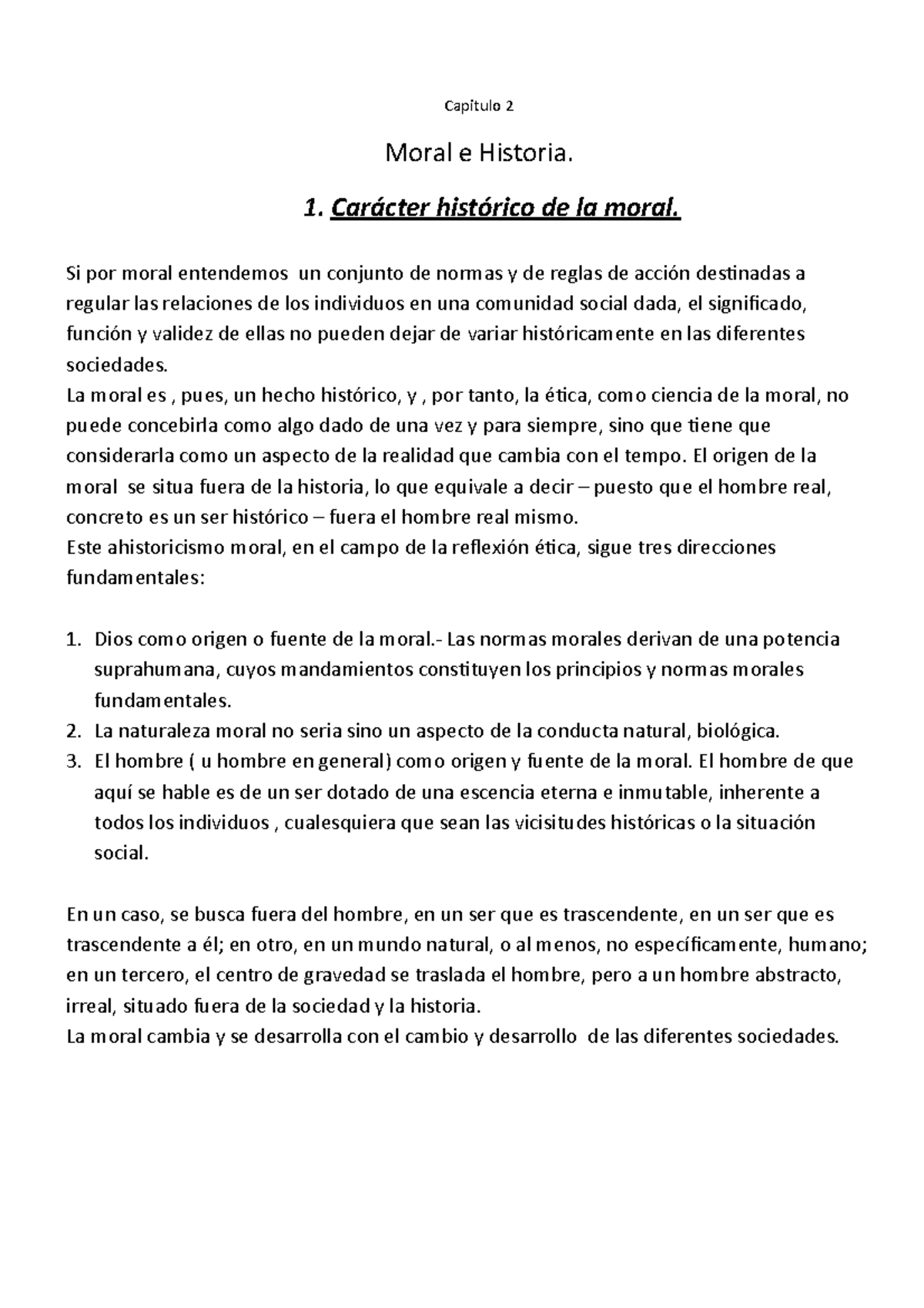 Capitulo 2 - 123456 - Capitulo 2 Moral e Historia. 1. Carácter ...