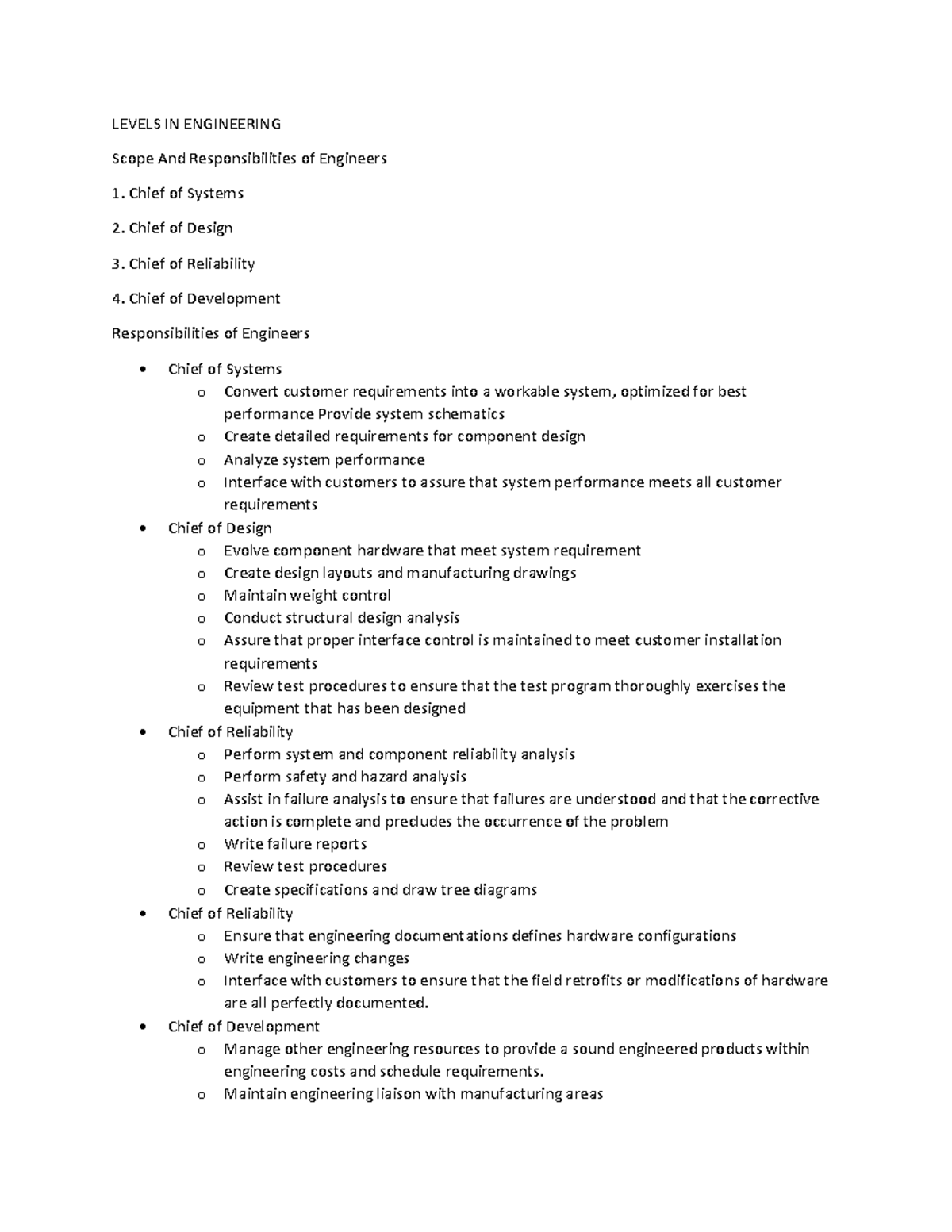Levels IN Engineering and Fundamentals of management part 1 - LEVELS IN ...