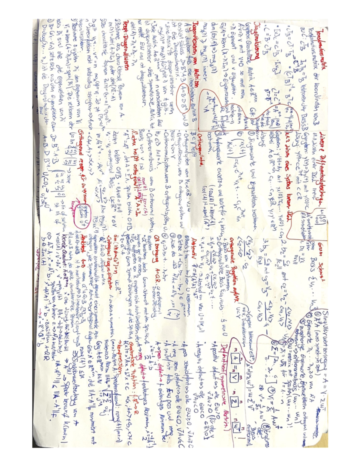 Liner Algebra Formelsammlung - Lineare Algebra (EI) [MA9409] - Studocu