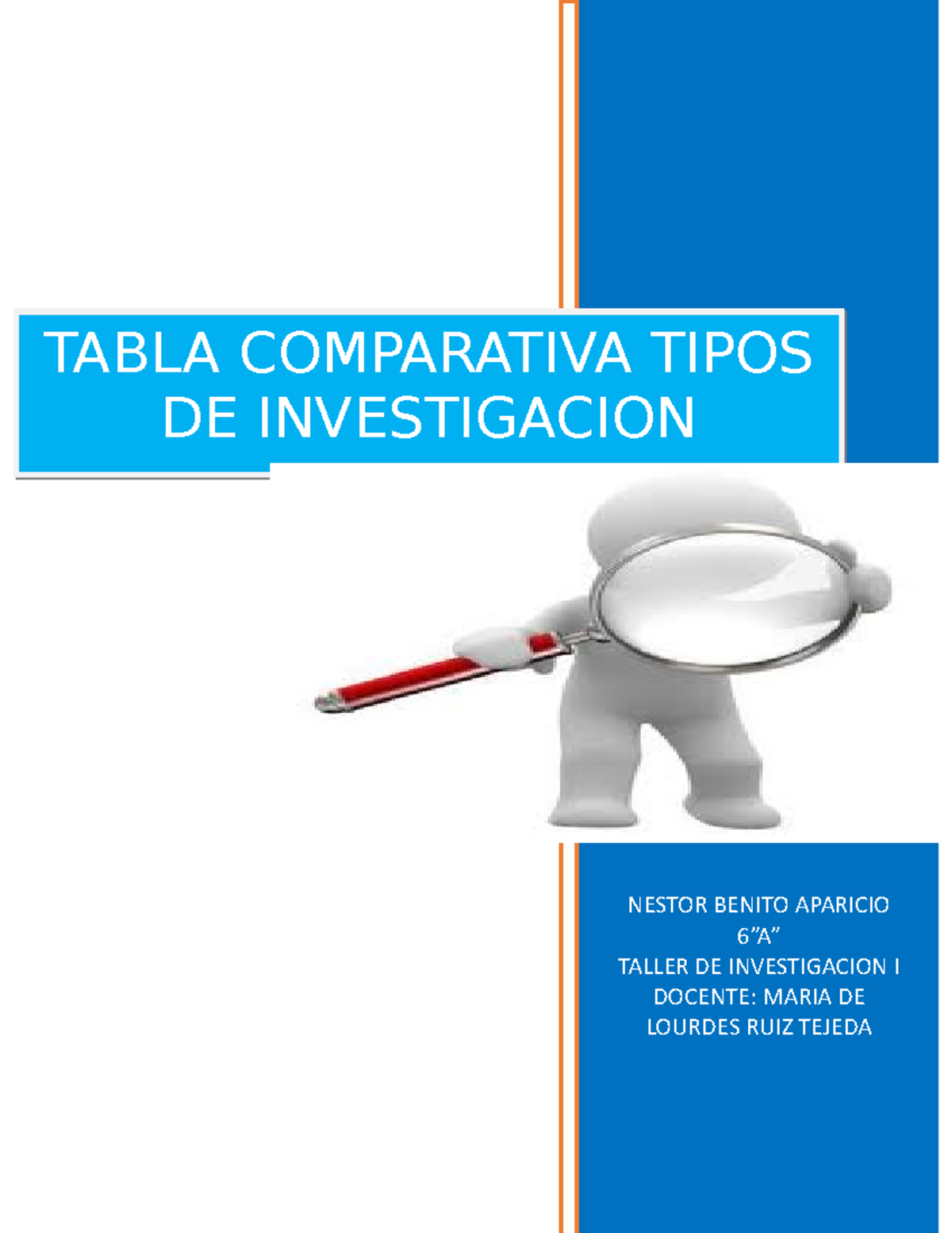 Tabla Comparativa DE Investigaciones - NESTOR BENITO APARICIO 6”A ...