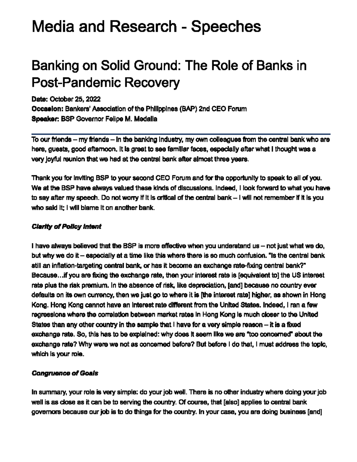 BSP-Speeches-971 Banking on Solid Ground - Business Administration ...