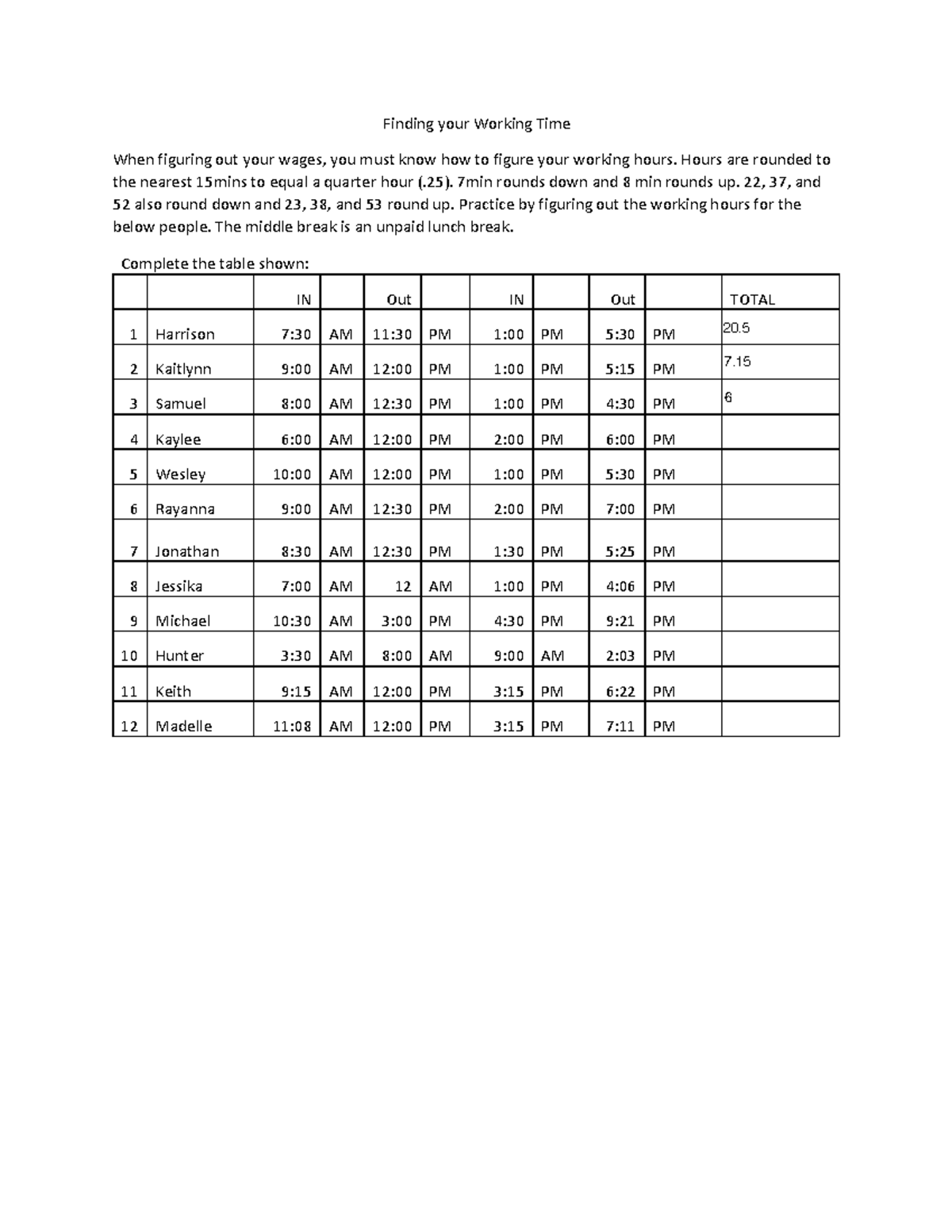 [Working Time ] Finding your Working Time - Finding your Working Time ...