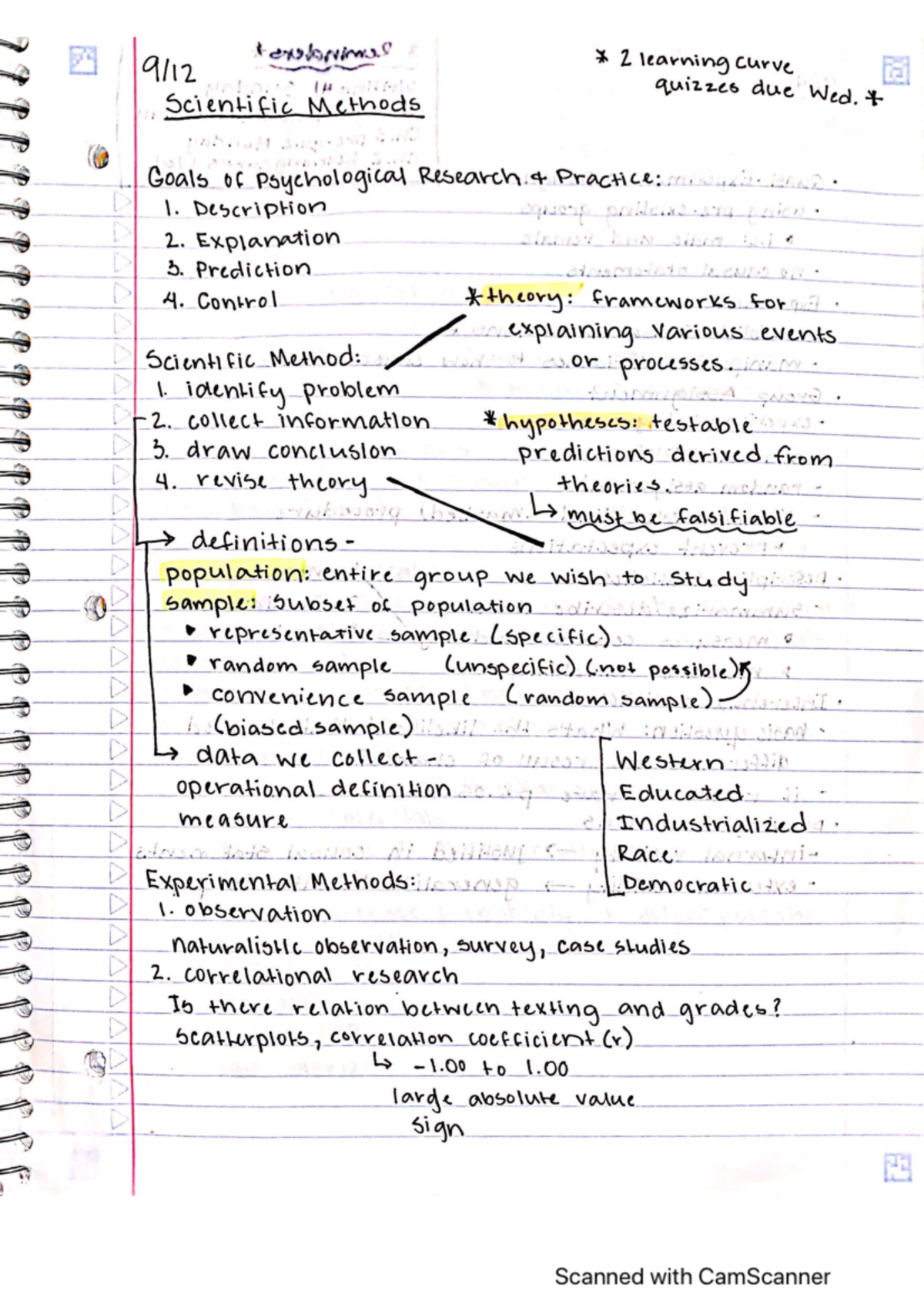 Psych 202 Lecture Notes - PSYCH 202 - Studocu