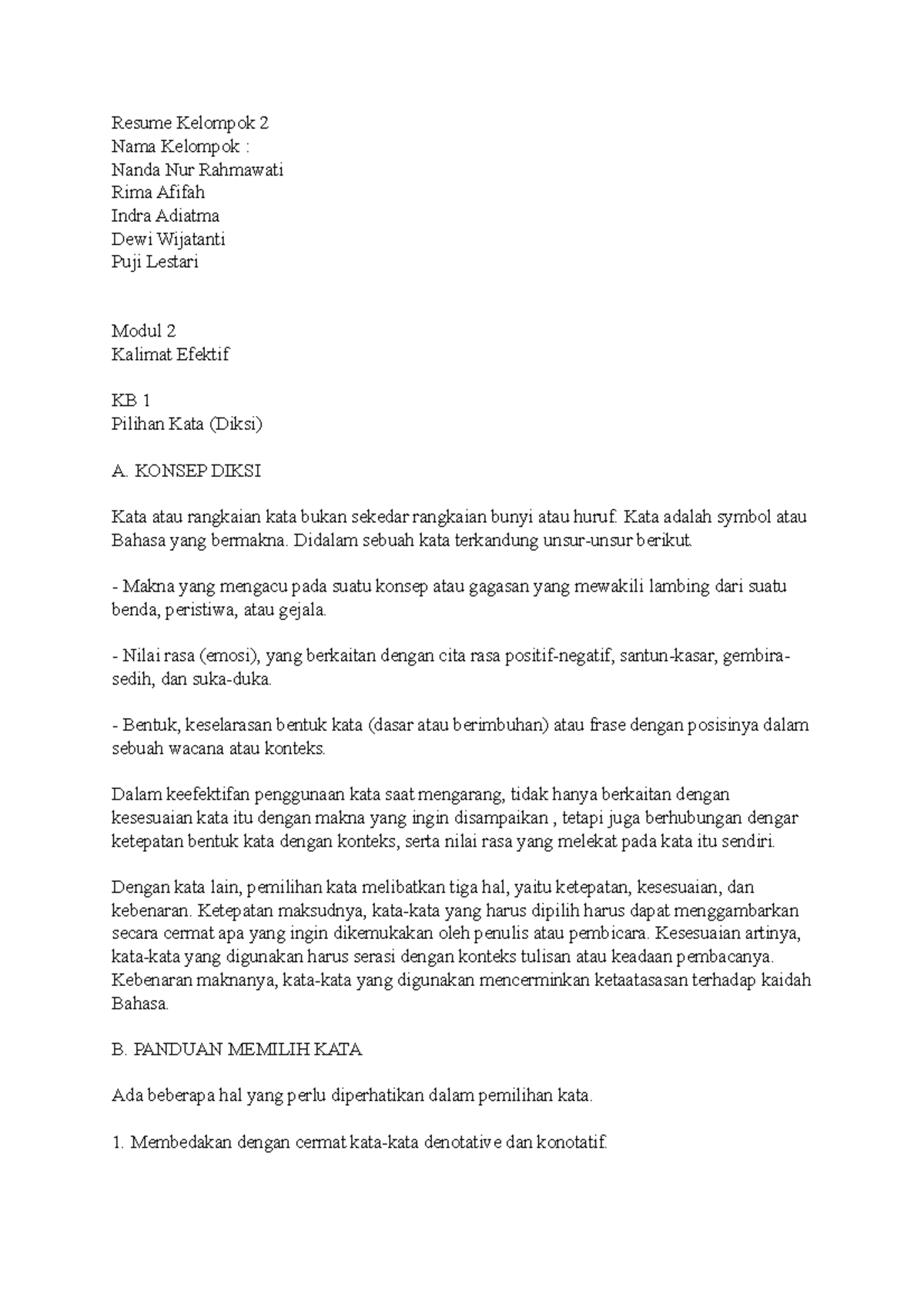 Resume Modul 2 Kelompok 2 - Resume Kelompok 2 Nama Kelompok : Nanda Nur ...
