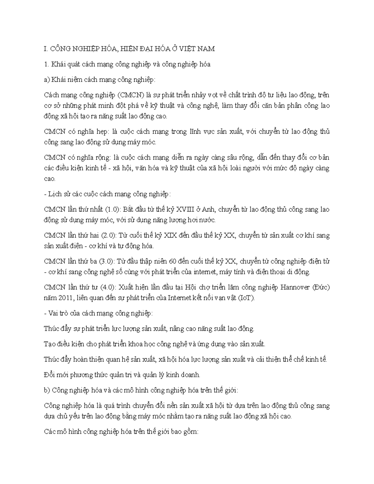 ĐỀ TÀI 5 gkh, nnh - đề tài 5 về kinh tế chính trị - I. CÔNG NGHIỆP HÓA, HIỆN ĐẠI HÓA Ở VIỆT NAM ...