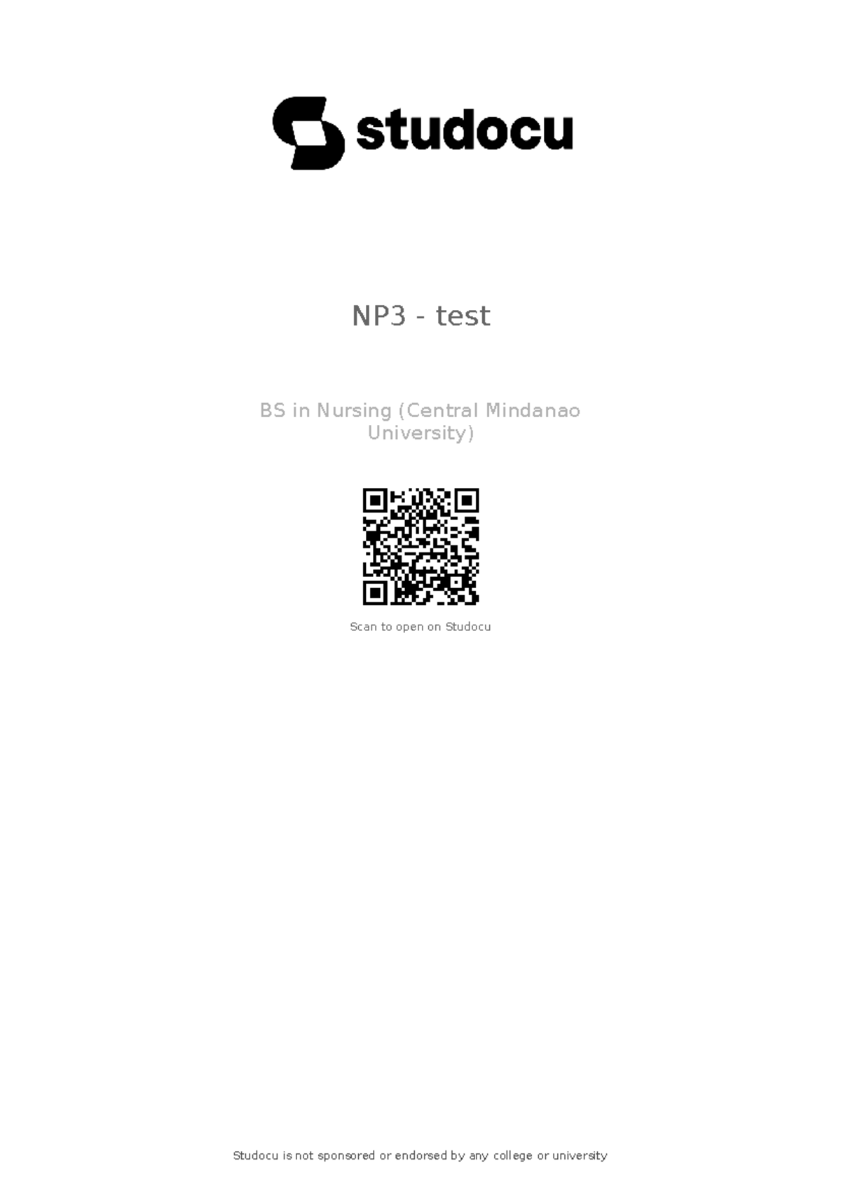 NP3-test (PART-A) - NP3 - test BS in Nursing (Central Mindanao ...