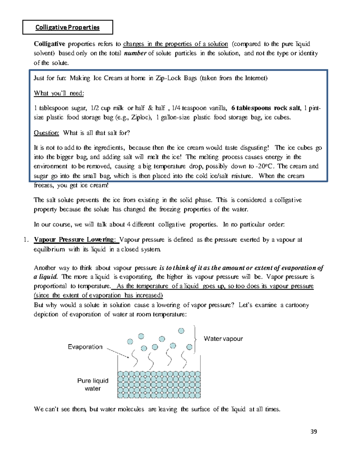 Chemistry NYB 2 - yes - Colligative properties refers to changes in the properties of a solution ...