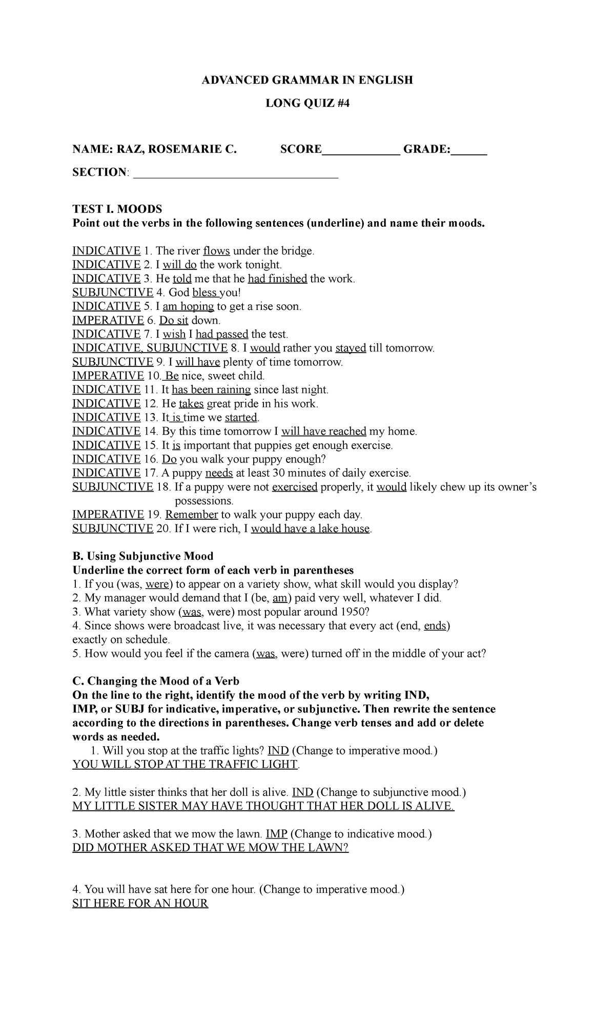 Long-Quiz-4 - long quiz with answers - ADVANCED GRAMMAR IN ENGLISH LONG ...