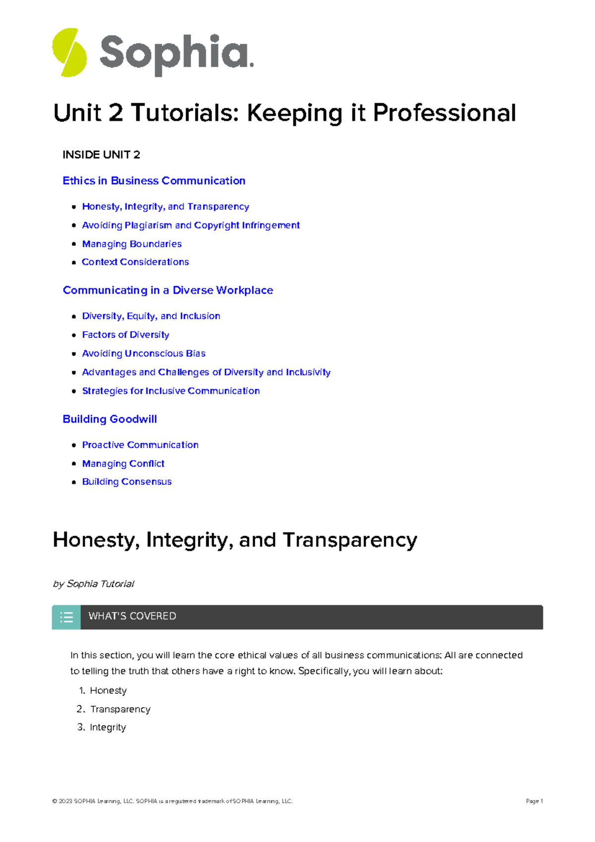 Unit 2 tutorials keeping it professional - Unit 2 Tutorials: Keeping it Professional INSIDE UNIT ...