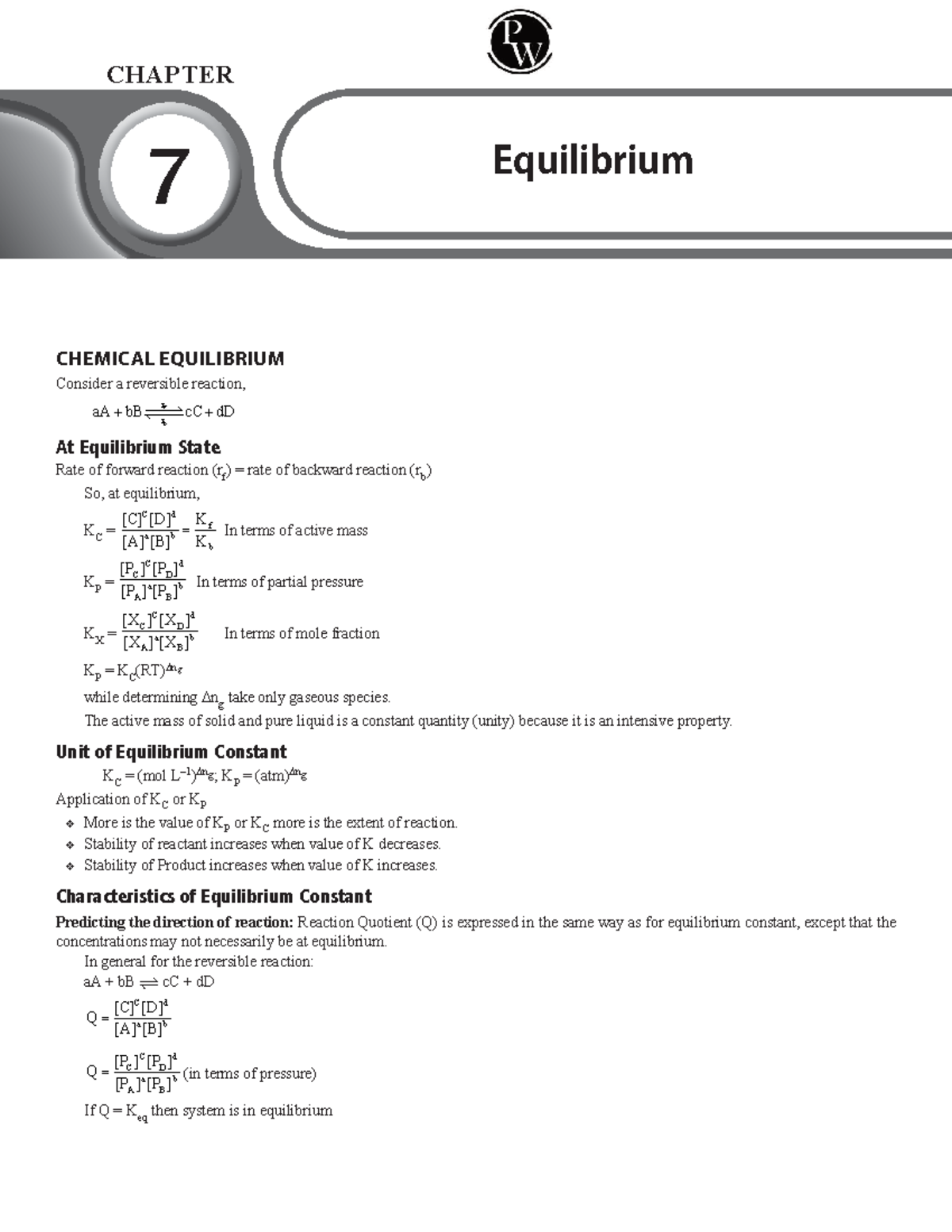 Ionic Equilibrium Short Notes Arjuna NEET 2024 - CHAPTER 7 Equilibrium ...