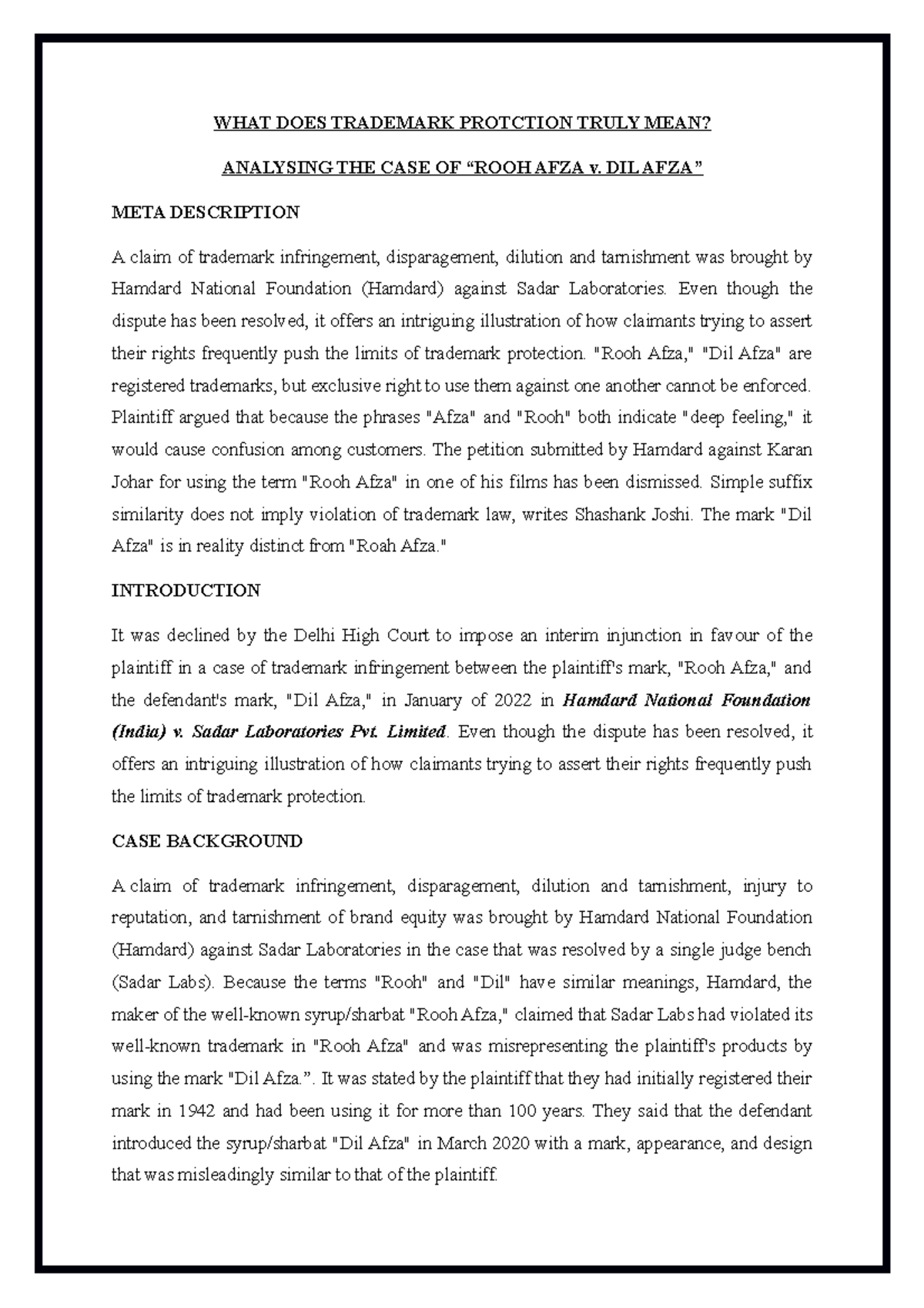 WHAT DOES Trademark Protection Truly MEAN - WHAT DOES TRADEMARK ...