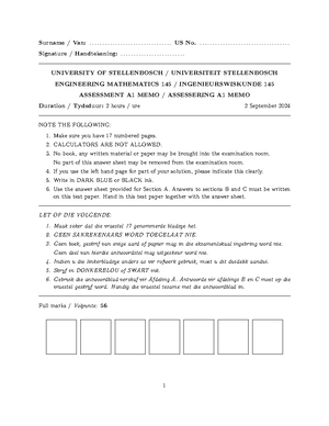 A1 2024 - pass paper - Surname / Van ...