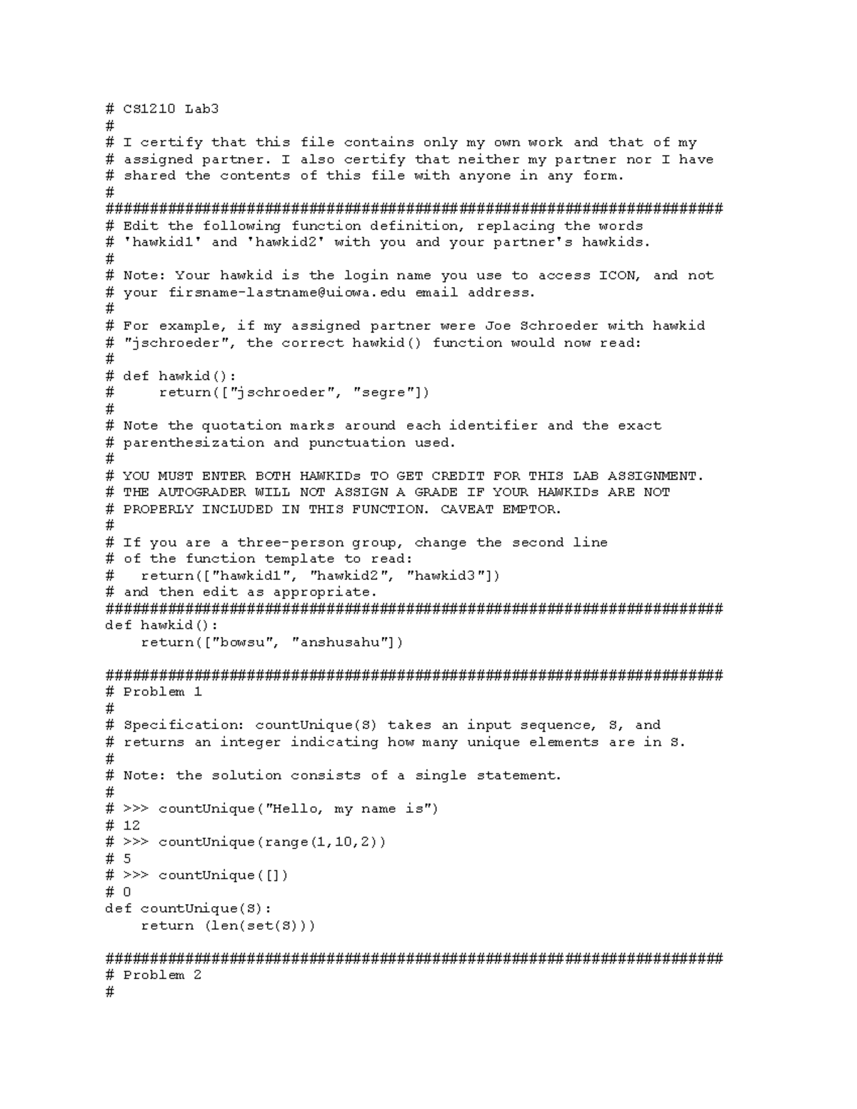 Lab 3 - The python file containing all solved questions. Just convert the type of the - CS1210 ...