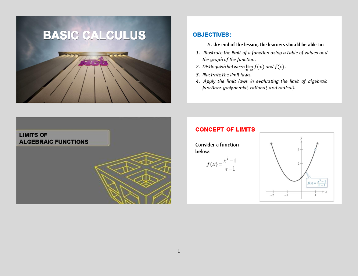 Basic Calculus Handout 1 - Differential Equation - PUP - Studocu