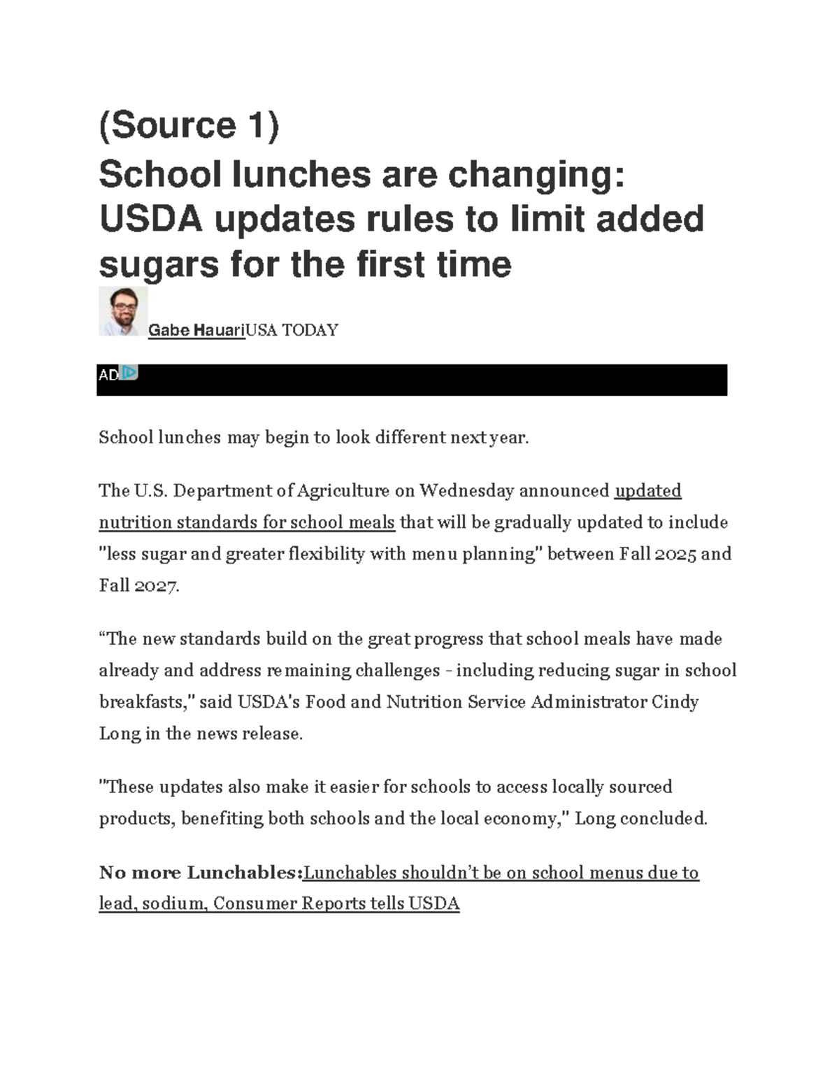 School lunches are changing USDA updates rules to limit added sugars ...