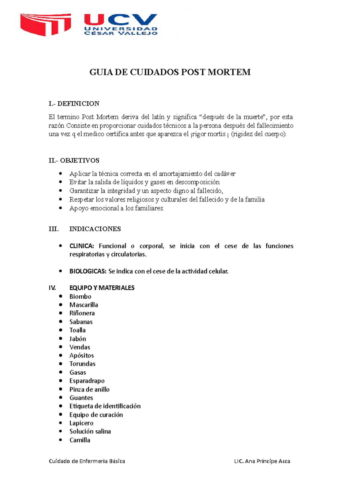 GUIA DE Cuidados POST Mortem esion 14 - GUIA DE CUIDADOS POST MORTEM I ...