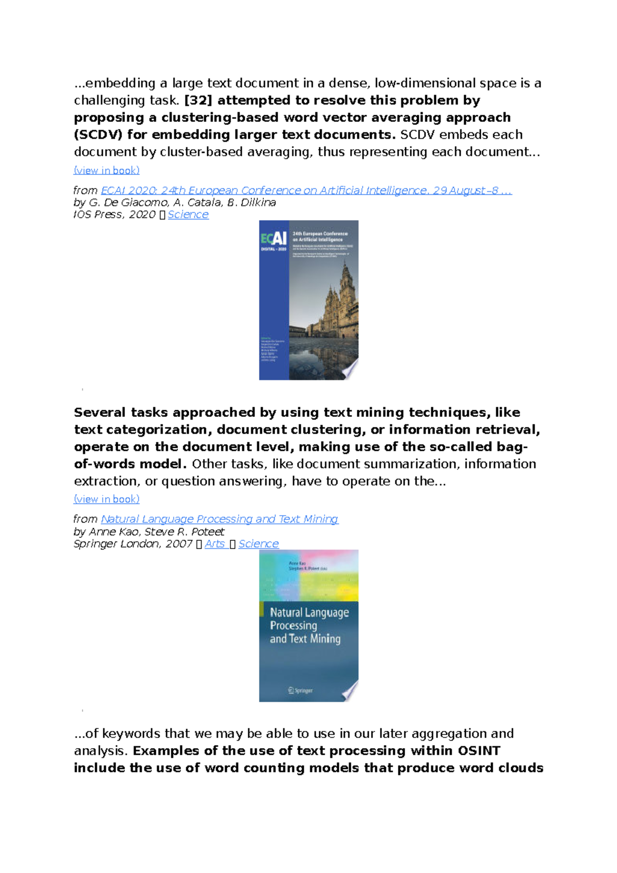 Text mining-talk to google books - .. a large text document in a dense ...